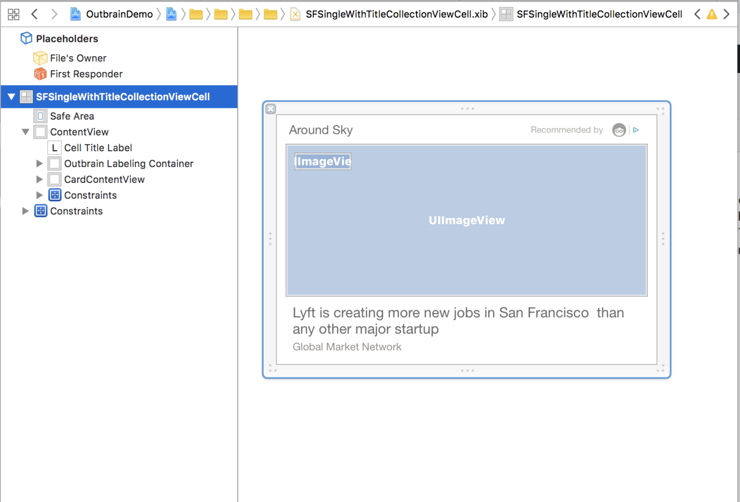 Ios Sdk Smartfeed Uicollectionview Custom Ui Outbrain Developer Center